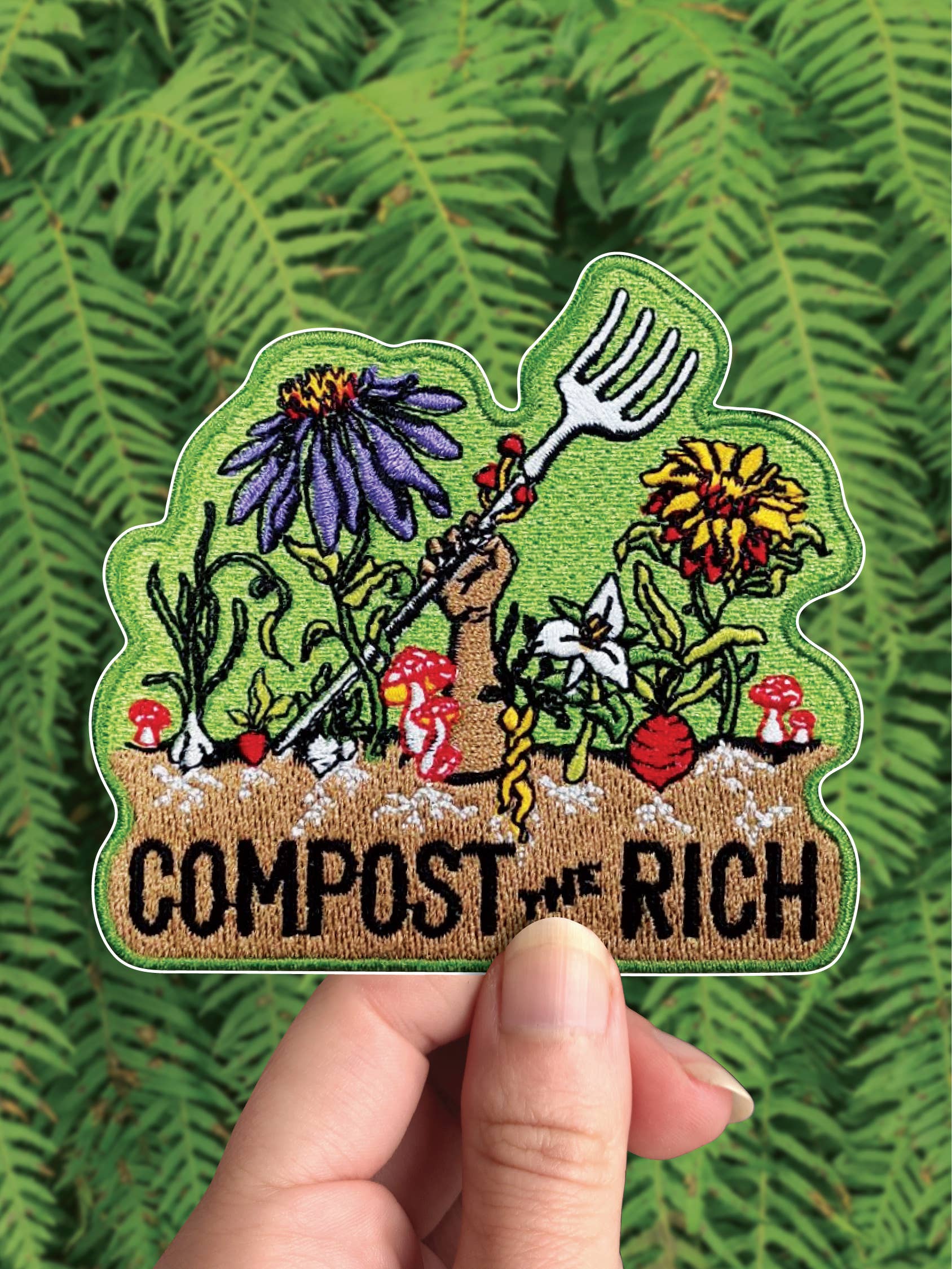 Compost the Rich - Embroidered Patch – The Cosmic Exchange