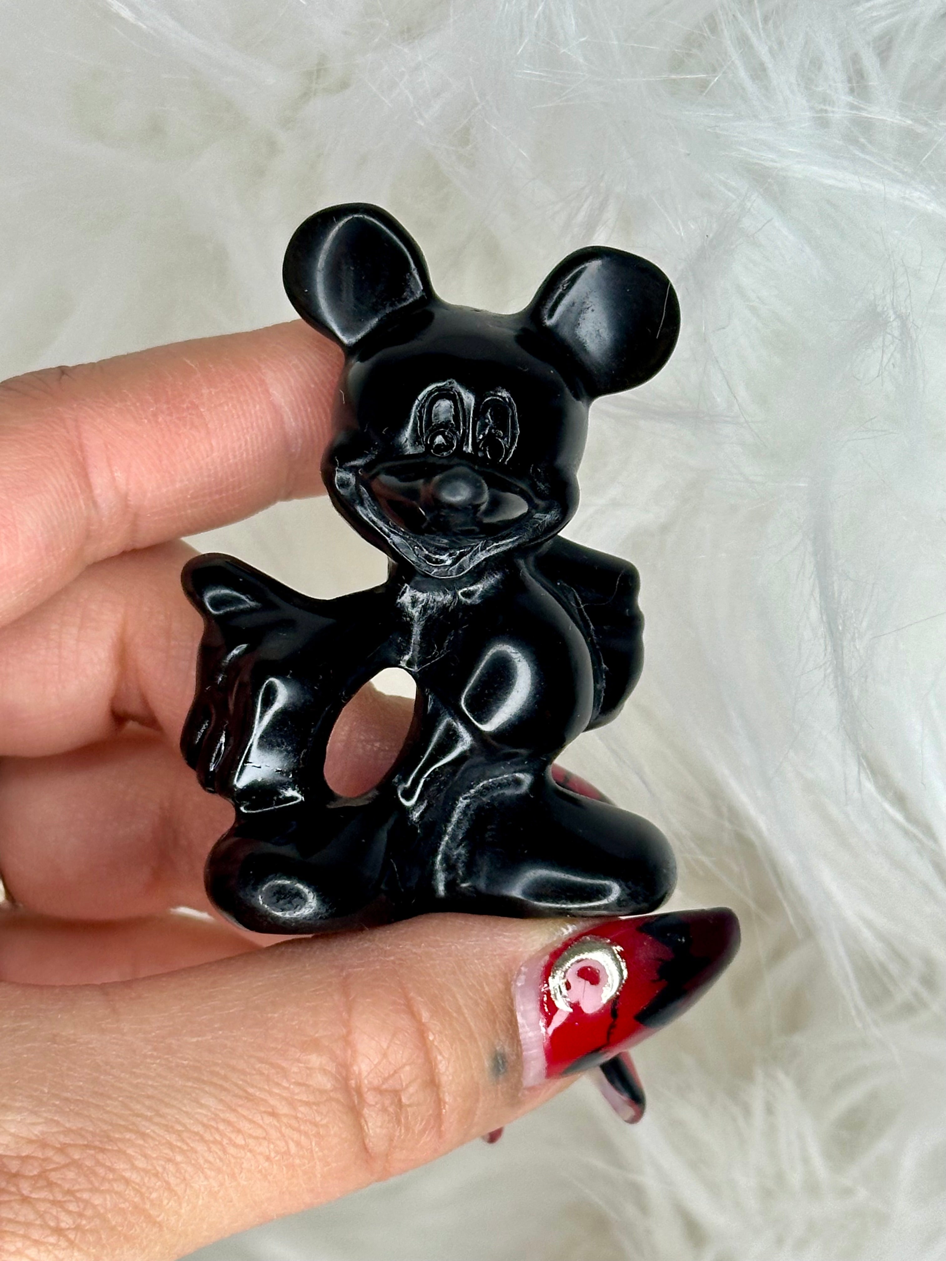 Obsidian Mickey Mouse Carving – The Cosmic Exchange