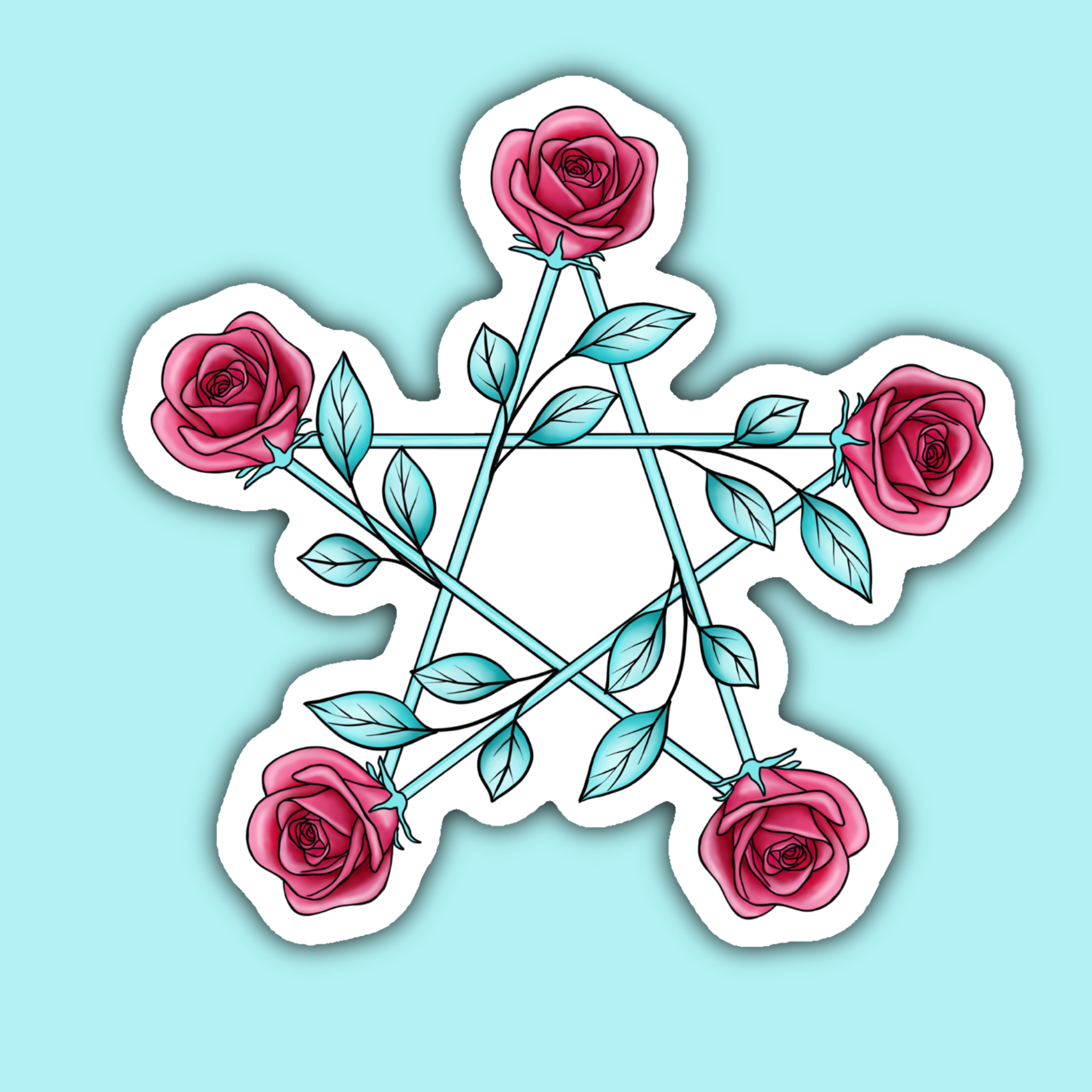Rose Pentagram Sticker – The Cosmic Exchange