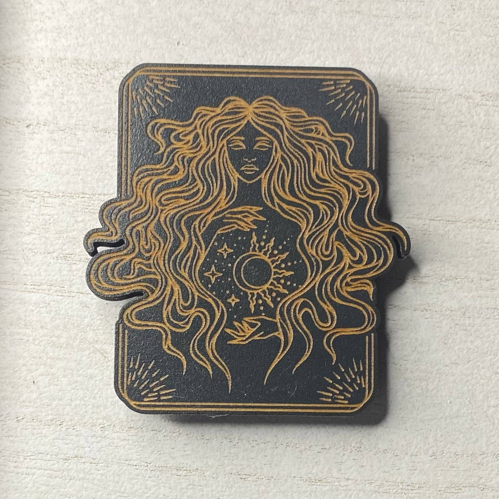 Celestial Goddess Wooden Magnet – The Cosmic Exchange
