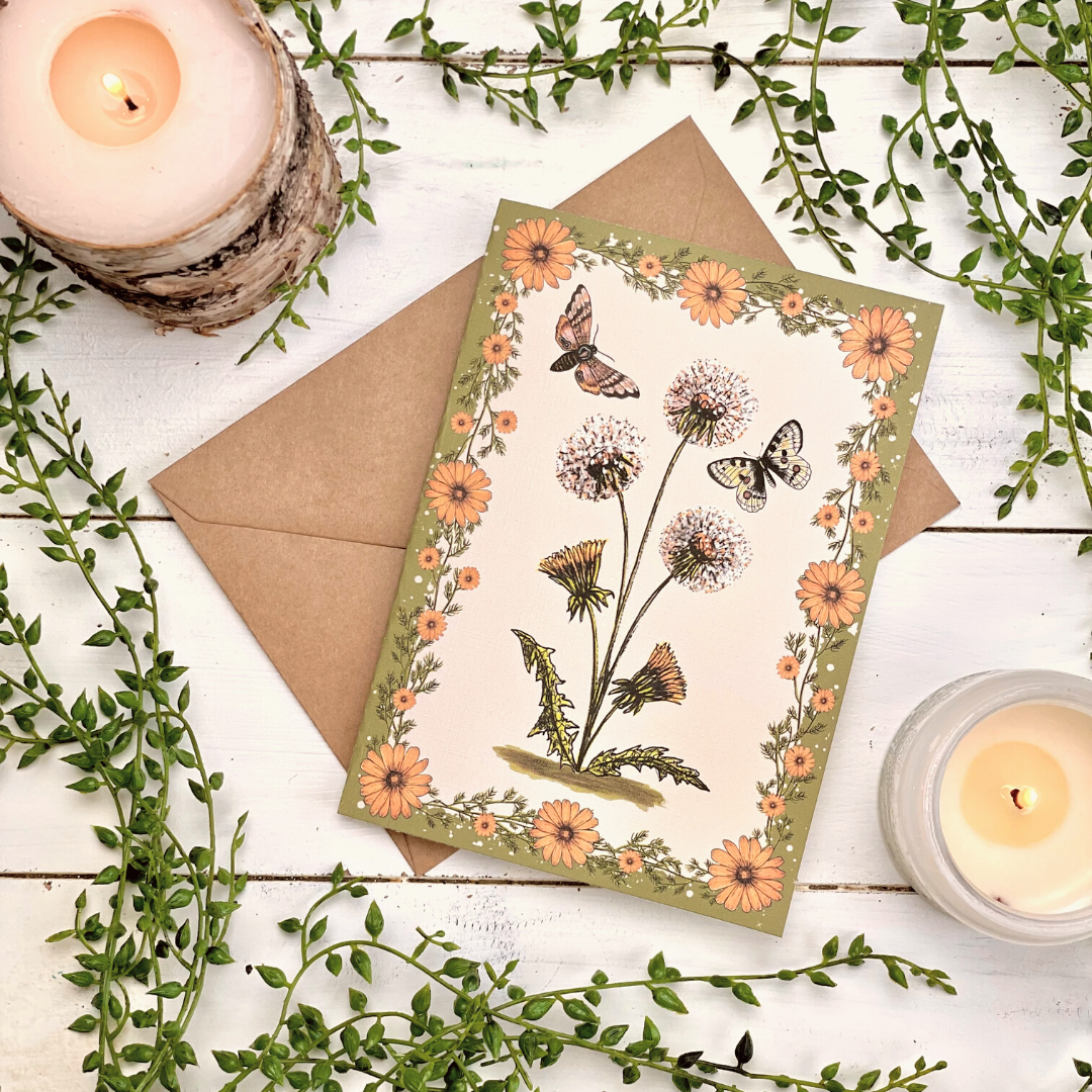 Dandelion Cottagecore Greeting Card 5x7 – The Cosmic Exchange