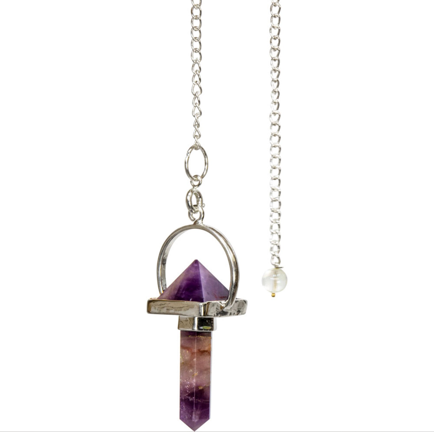 Amethyst point Pendulum with Pyramid – The Cosmic Exchange