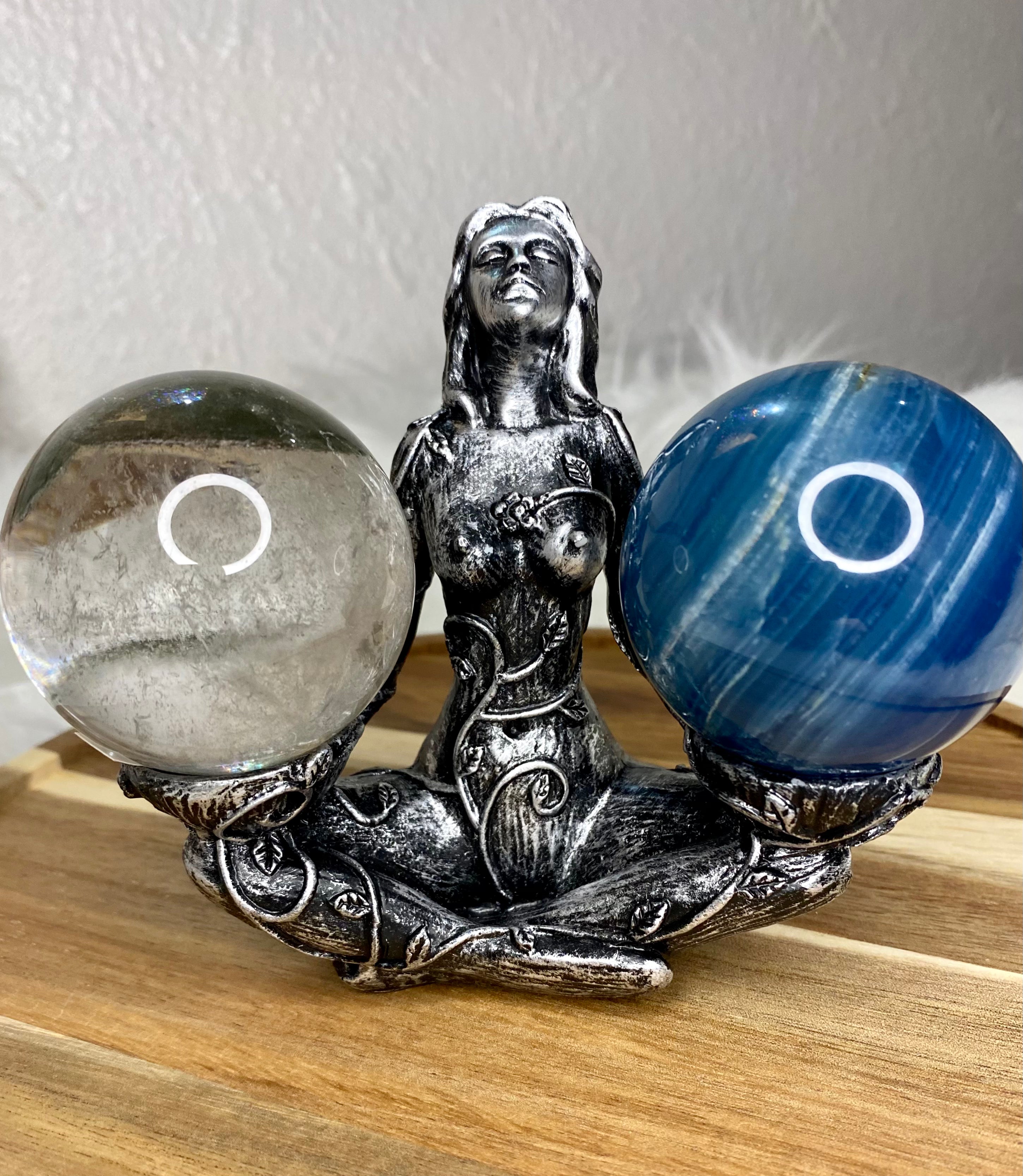 Goddess Double Sphere Stand - Resin – The Cosmic Exchange