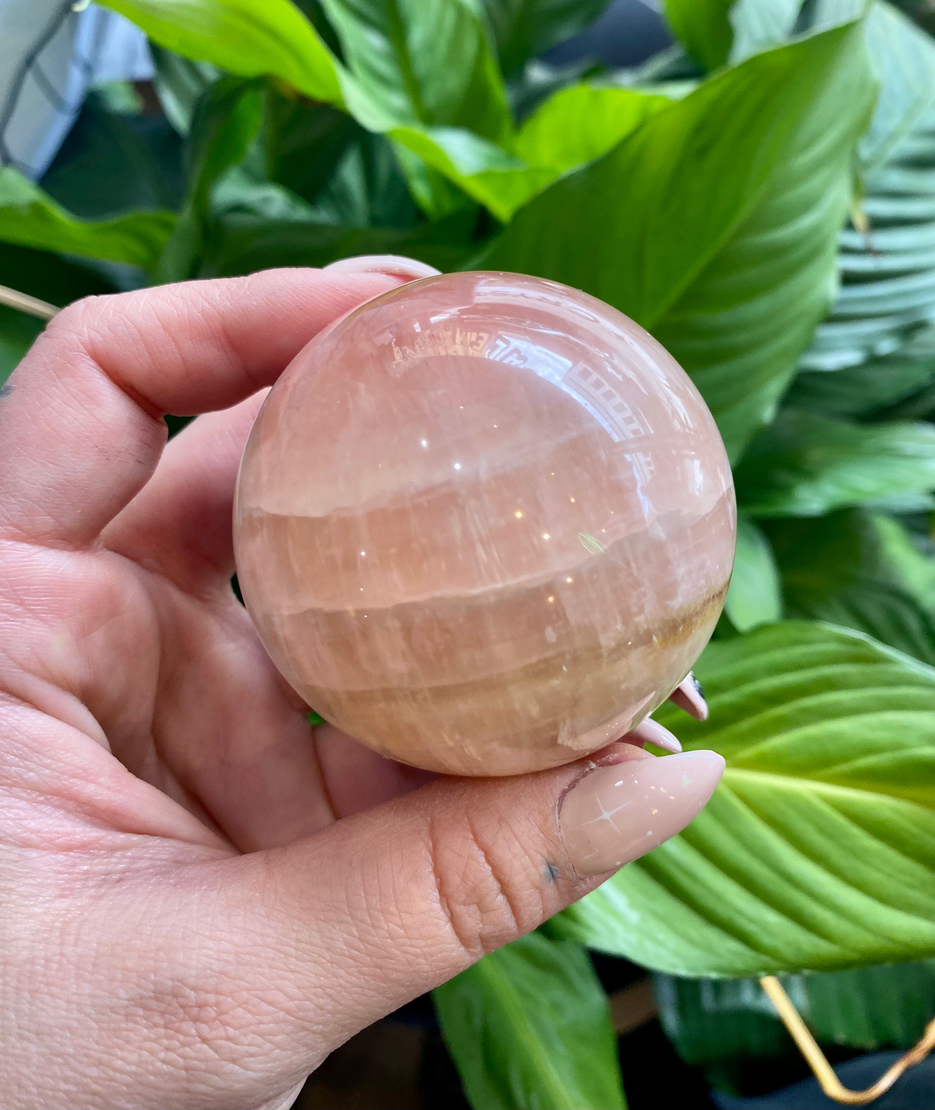 Rose Calcite Sphere – The Cosmic Exchange
